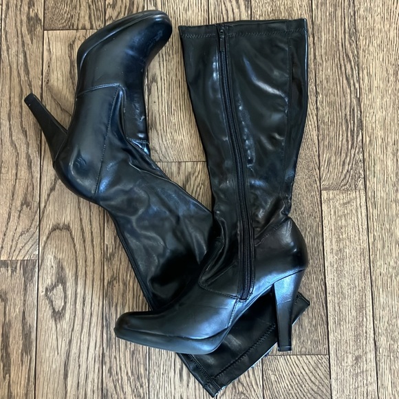 Miss Bisou | Shoes | Miss Bisou Faux Leather Heeled Boots | Poshmark